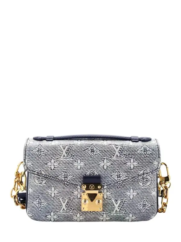 LOUIS VUITTON Pochette Métis Monogram Jacquard East West Shoulder Bag - Blue