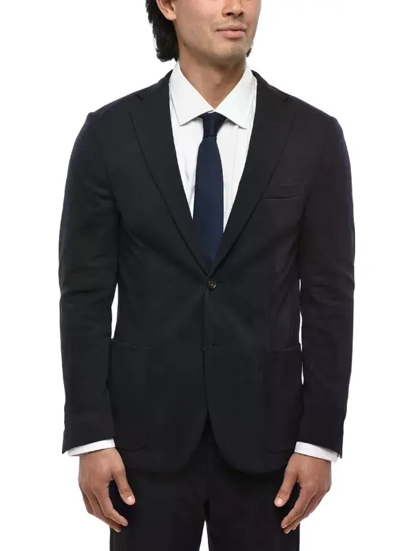 Corneliani Single-breasted Jersey Blazer - Blue
