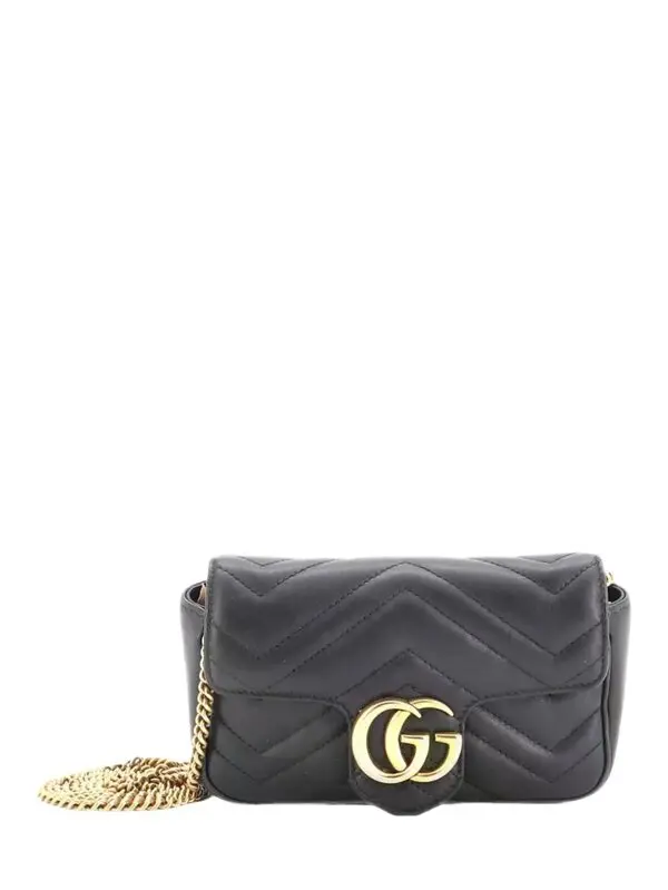 Gucci Gg Marmont Matelassé Leather Super Mini Crossbody Bag - Black