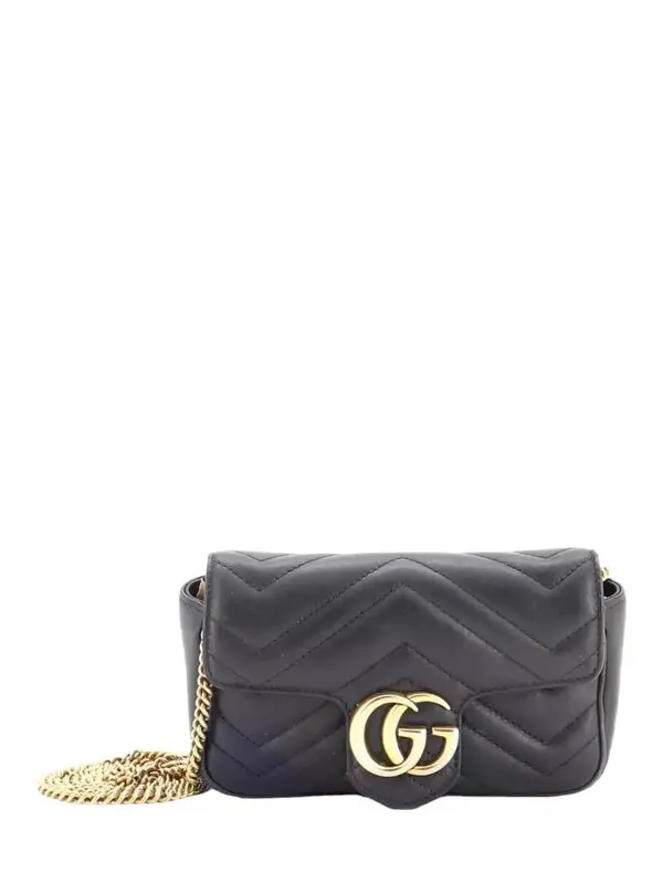 Gucci Gg Marmont Matelassé Leather Super Mini Crossbody Bag - Black