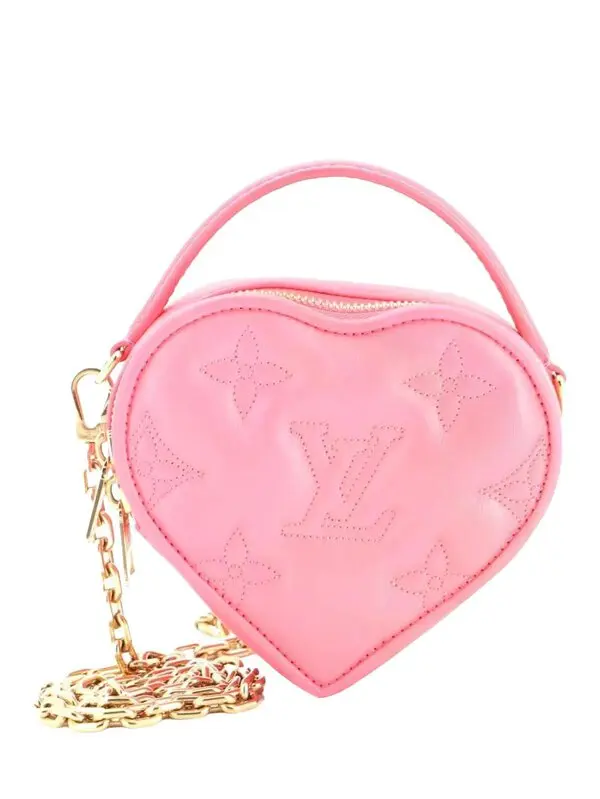 LOUIS VUITTON Pop My Heart Pouch Bag Bubblegram Leather Crossbody Bag - Pink