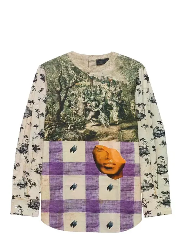 Prada Printed Cotton Shirt - Neutrals