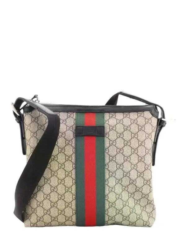 Gucci Gg Coated Canvas Messenger Bag - Black