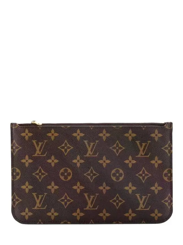 LOUIS VUITTON Neverfull Pochette Monogram Canvas Large Pouch - Brown