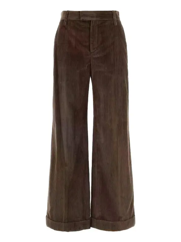 Brunello Cucinelli Corduroy Wide-leg Trousers - Brown