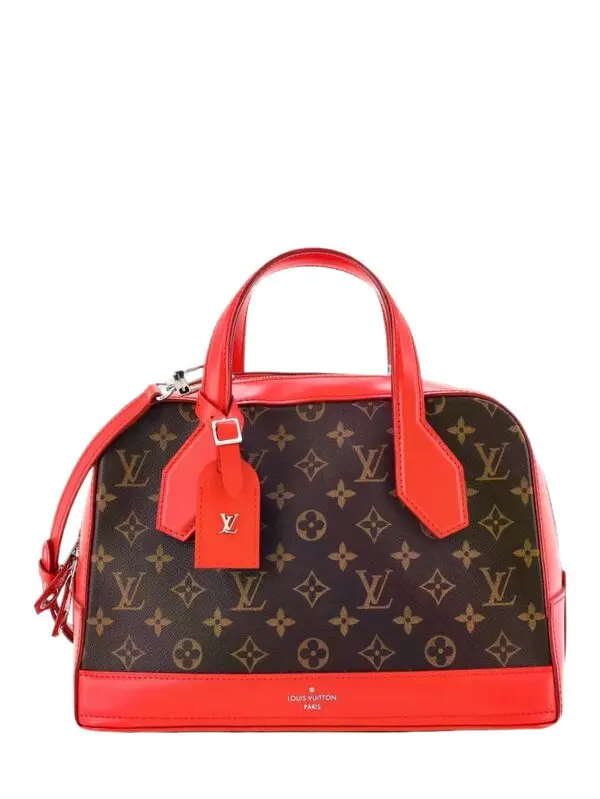 LOUIS VUITTON Monogram Canvas And Calfskin Dora Pm Satchel - Red