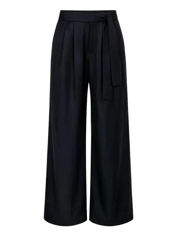 Dusan Belted Wide-leg Trousers - Black