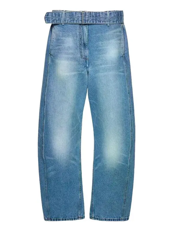 Magda Butrym Belted Faded Effect Wide Leg Jeans - Blue