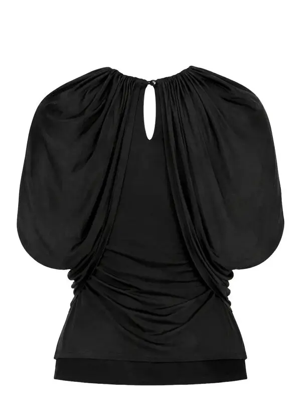 Anna October Evangeline Draped Blouse - Black