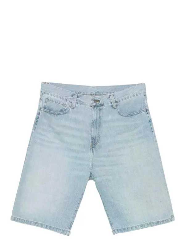 Carhartt Work In Progress Loose Fit Bleach Wash Denim Shorts - Blue