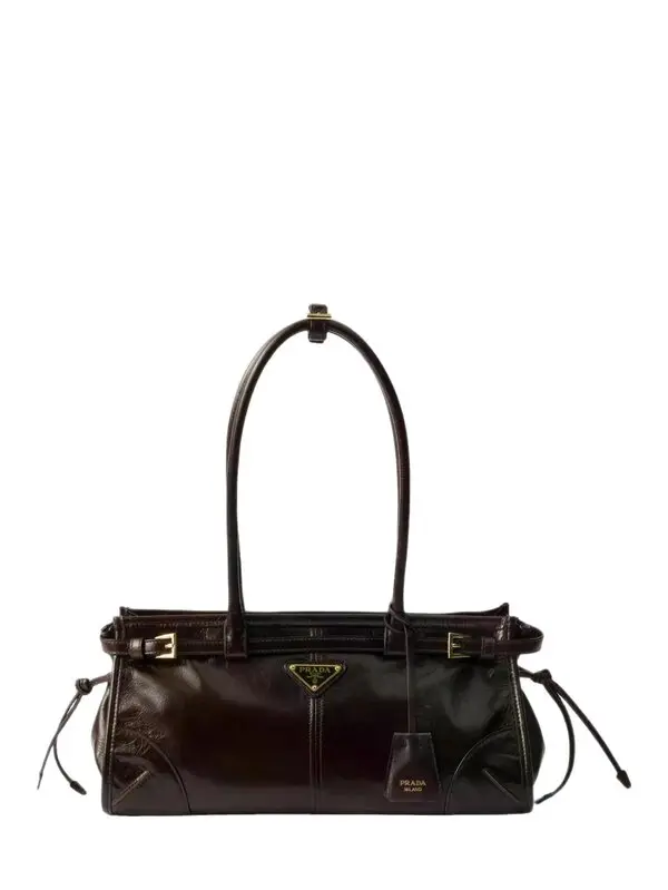 Prada Bonnie Medium Leather Handbag - Brown