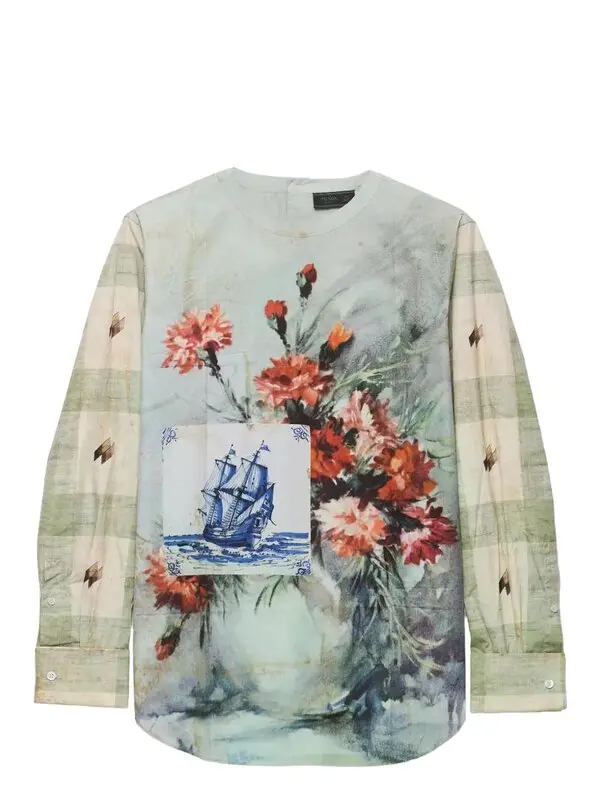 Prada Printed Cotton Shirt - Neutrals