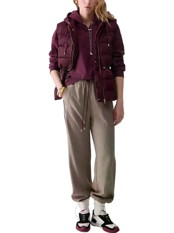 Liu Jo Quilted Padded Hooded Vest - Purple