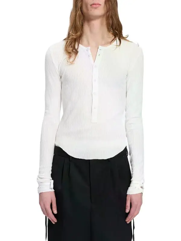 ANN DEMEULEMEESTER Pointelle T-shirt - White