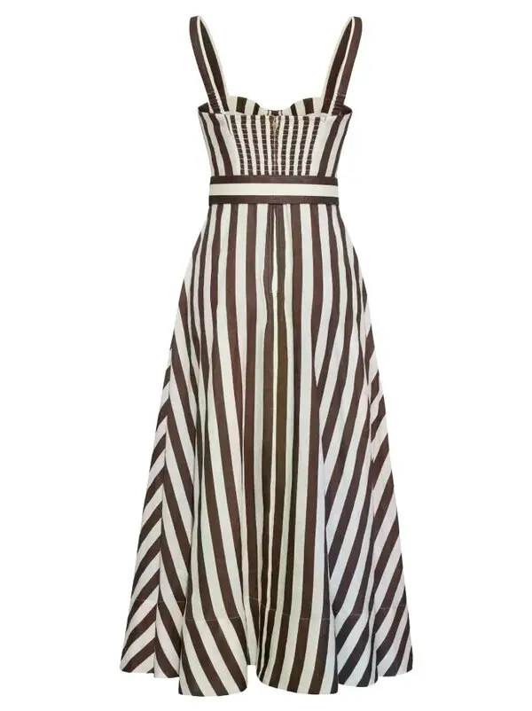 Cara Cara Calypso Striped Bustier Midi Dress - Brown