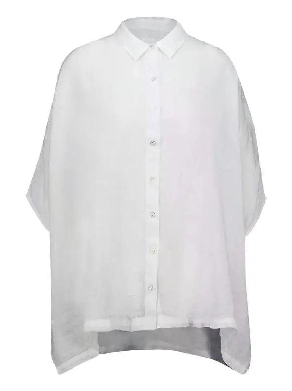 120% Lino Linen Short Sleeve Shirt - White