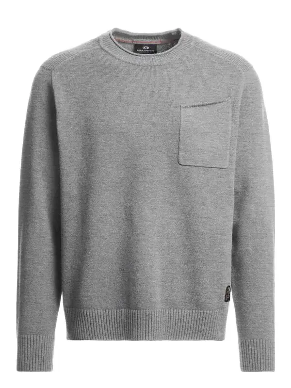 PARAJUMPERS Enego Crew-neck Knit With Chest Pocket - Grey