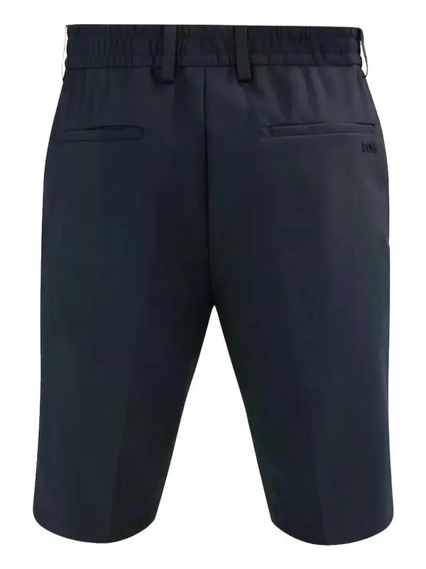BOSS Elasticated-waistband Tailored Shorts - Blue