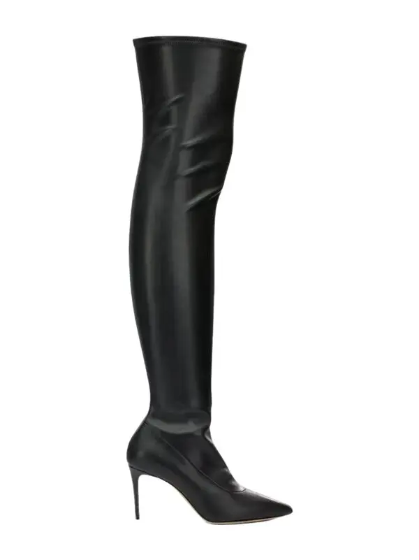 Casadei Pointed-toe Stiletto Over-the-knee Boots - Black