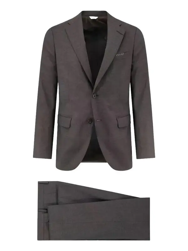 Boglioli Single-breasted Virgin Wool Suit - Brown