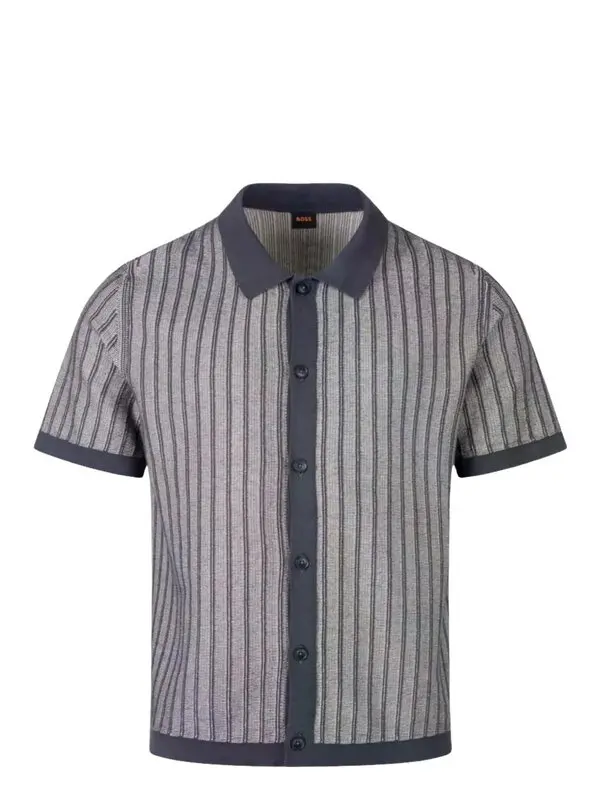BOSS Striped Short-sleeve Shirt - Grey