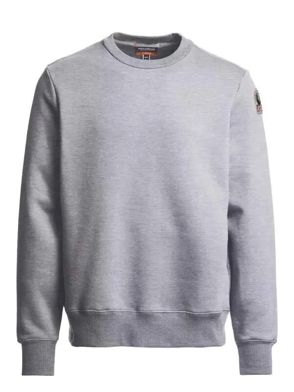 PARAJUMPERS Logo Patch Crew Neck Sweater - Grey
