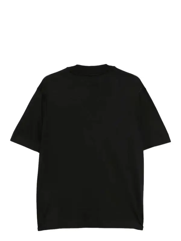 Emporio Armani Logo-embroidered T-shirt - Black