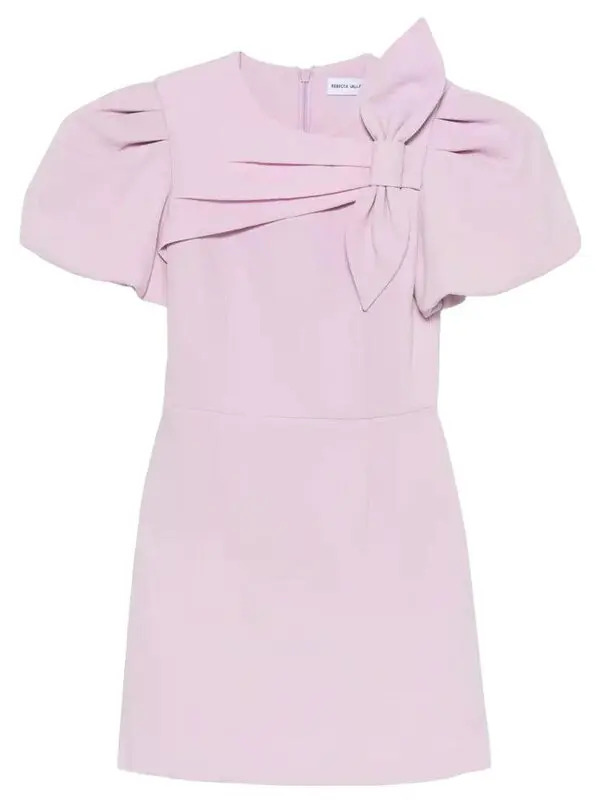 Rebecca Vallance Yolanda Bow-detail Puff-sleeve Mini Dress - Purple