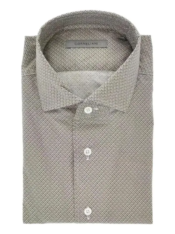 Corneliani Patterned French-collar Shirt - Brown