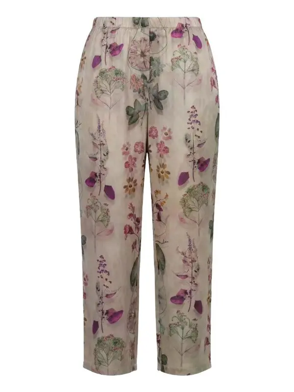 Avant Toi Floral Print Fade Effect Trousers - Neutrals