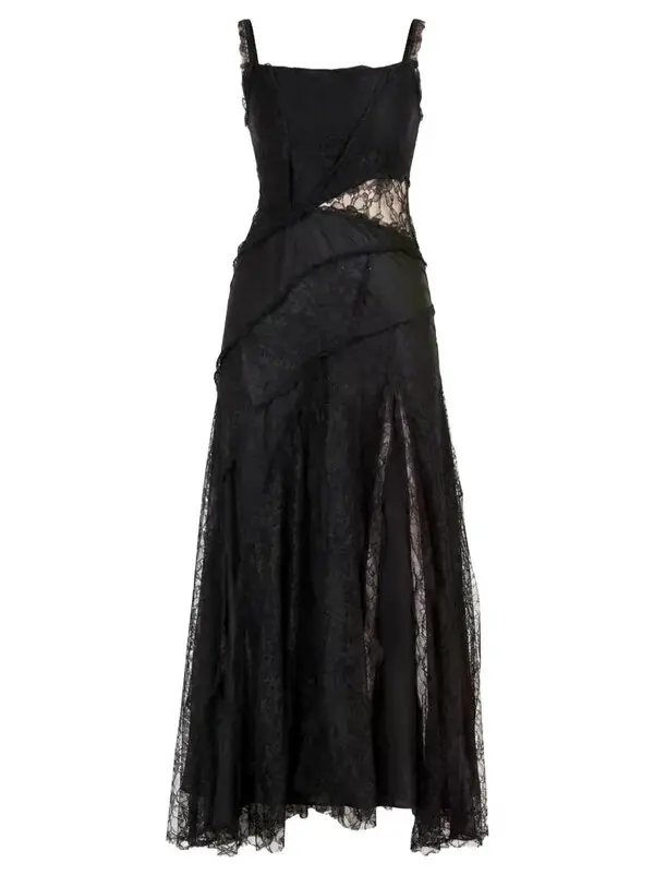 Blumarine Lace Patchwork Gown - Black