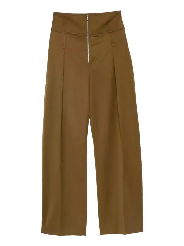 FERRAGAMO High-waisted Wide-leg Trousers - Brown