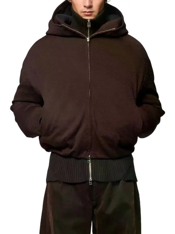 OMAR AFRIDI Bud Hooded Puffer Parka - Brown