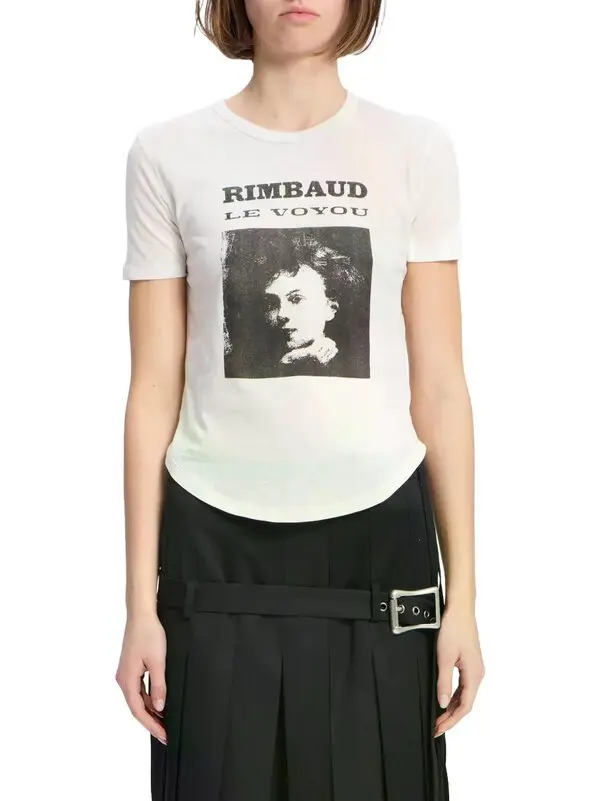 ANN DEMEULEMEESTER Graphic Print T-shirt - Neutrals