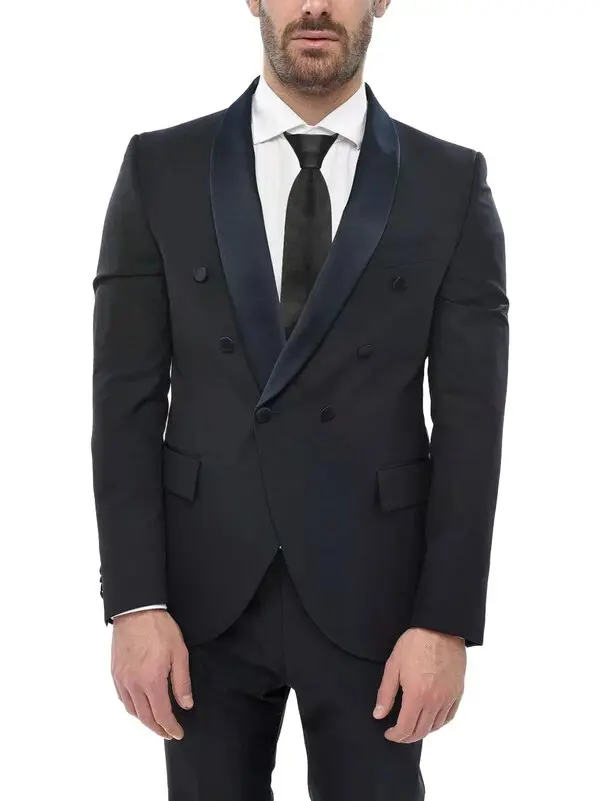 Corneliani Double-breasted Shawl-lapel Suit - Blue