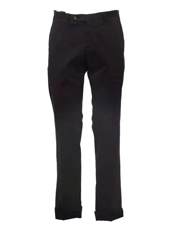 PT TORINO Slim-fit Pressed Crease Trousers - Black
