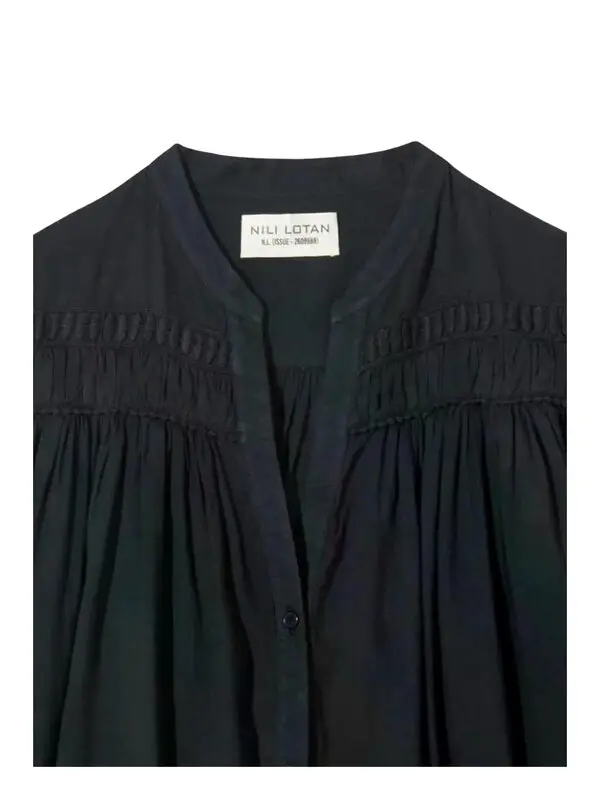 NILI LOTAN Clarys Pleated Blouse - Black