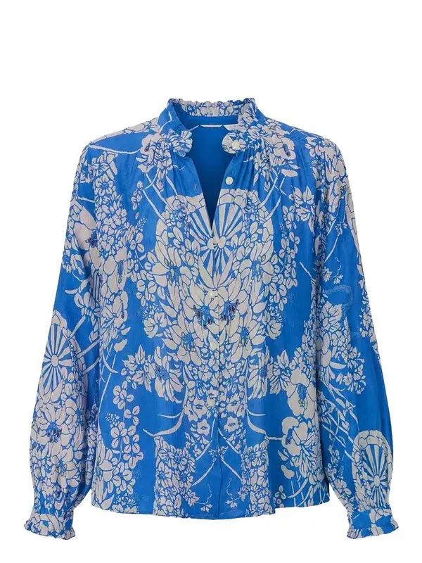 Alix Of Bohemia Poet Floral-print Blouse - Blue