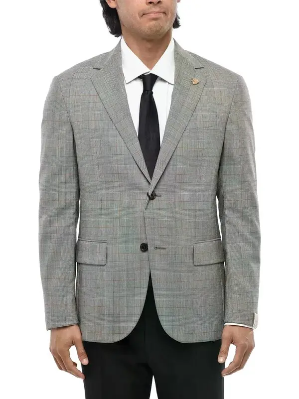 Corneliani District-check Wool Blazer - Grey