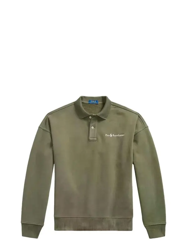 Polo Ralph Lauren Relaxed Fit Cotton Blend Collared Sweatshirt - Green