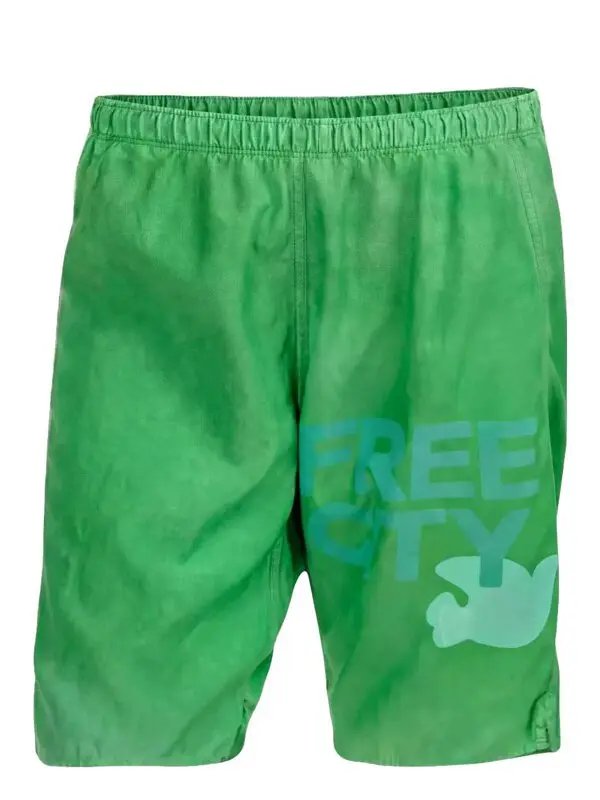 FREECITY Logo-print Elasticated Shorts - Green