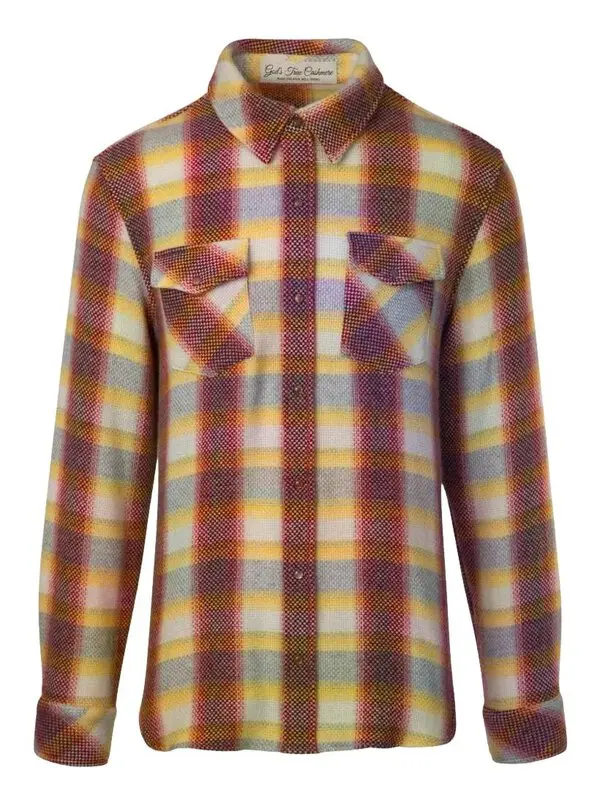 GOD'S TRUE CASHMERE Cashmere Plaid Shirt - Red
