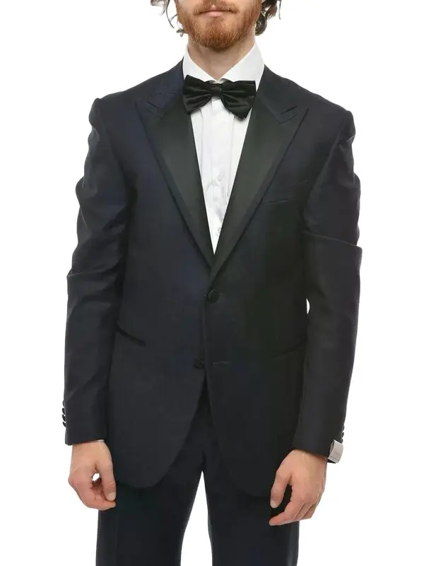 Corneliani Satin Peak-lapel Suit - Blue