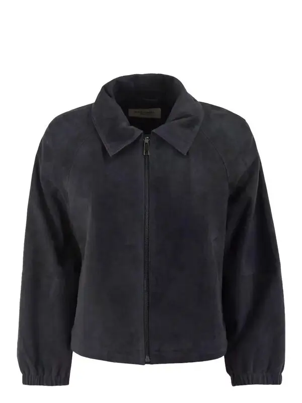 Max Mara Suede Raglan-sleeve Jacket - Blue