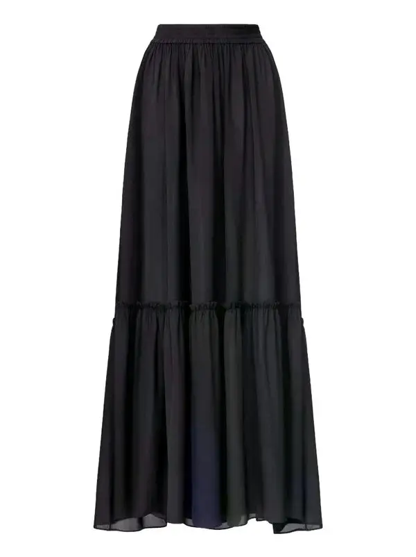 JACOB LEE Tiered Silk-chiffon Maxi Skirt - Black