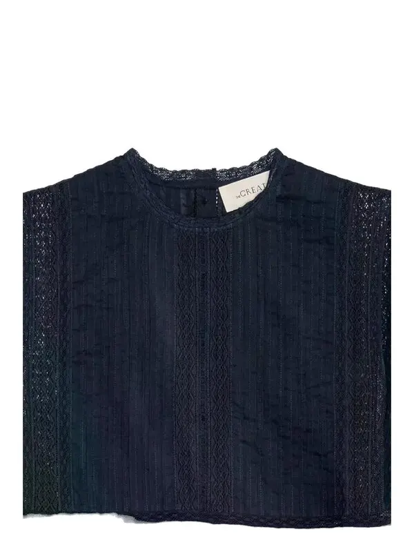 The Great. Sonnet Lace-trim Sleeveless Top - Blue