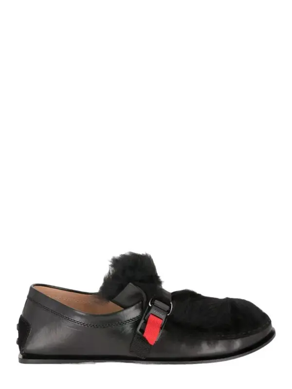 TOD'S Faux Fur Trim Loafers - Black