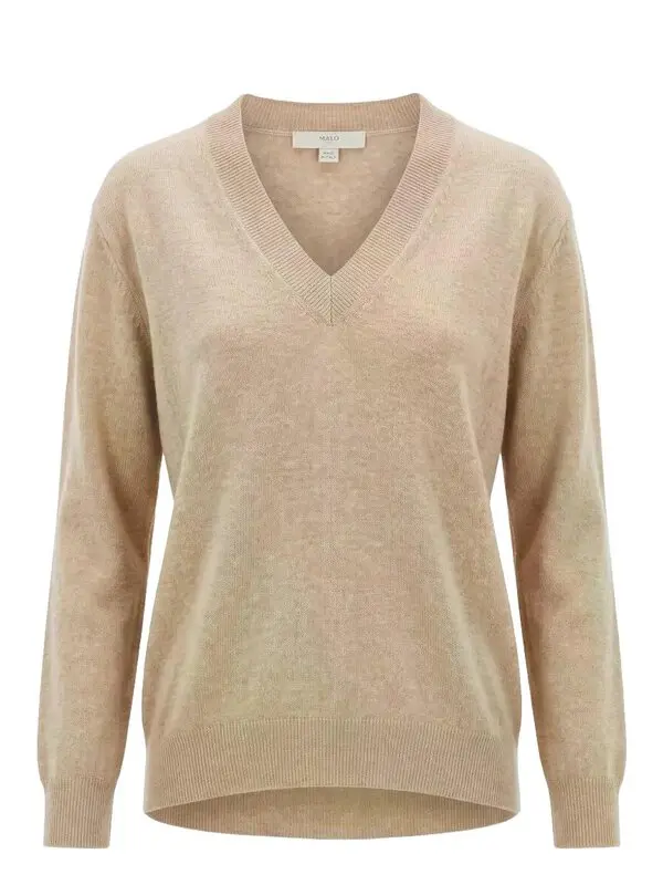 Malo V-neck Cashmere Sweater - Neutrals