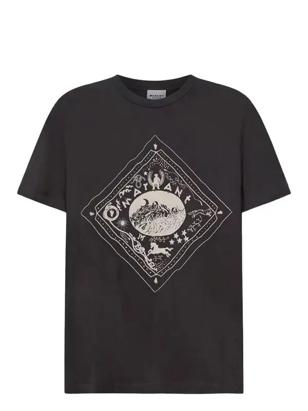 MARANT ETOILE Zewel" Printed Cotton T-shirt - Black