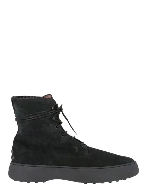 TOD'S Lace-up Suede Boots - Black